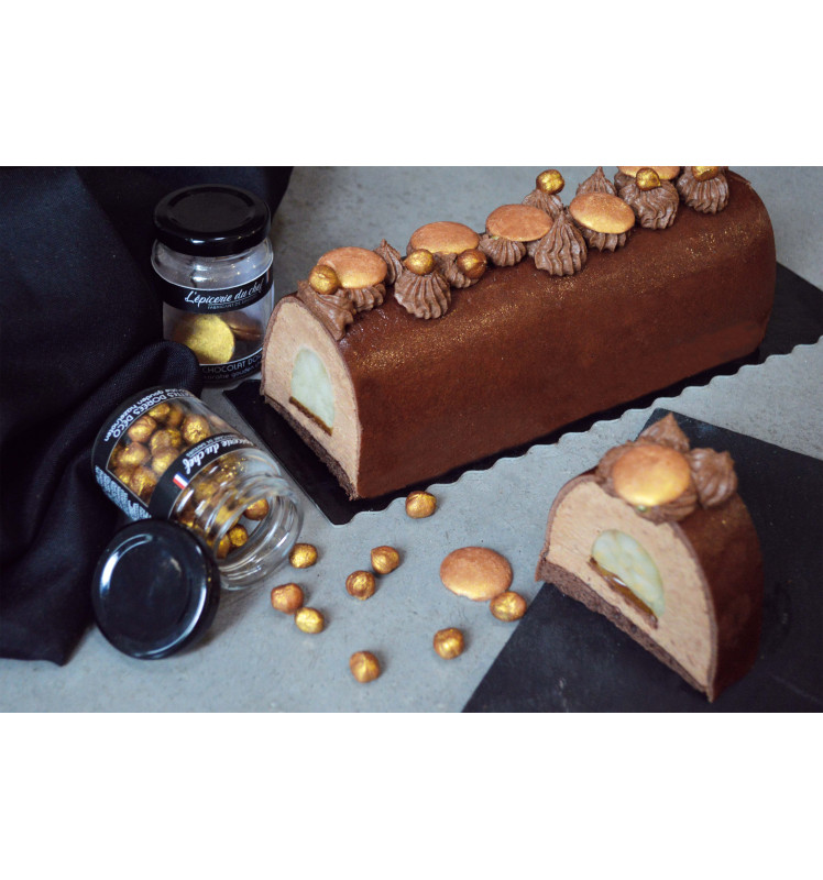 Pot de palets de chocolat blanc dorés déco - L'épicerie du chef