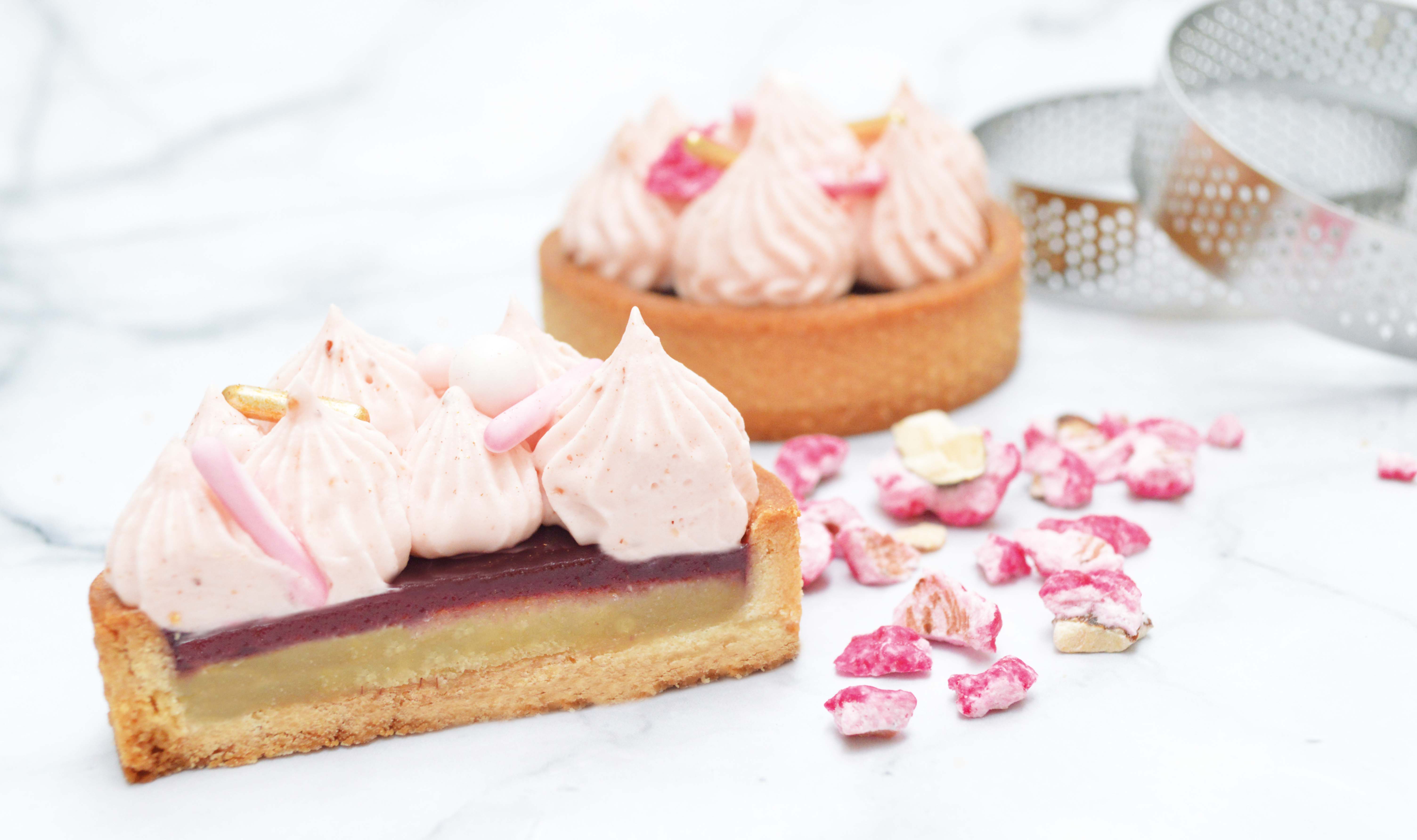 Recette tartelettes fruits rouges/pralines roses