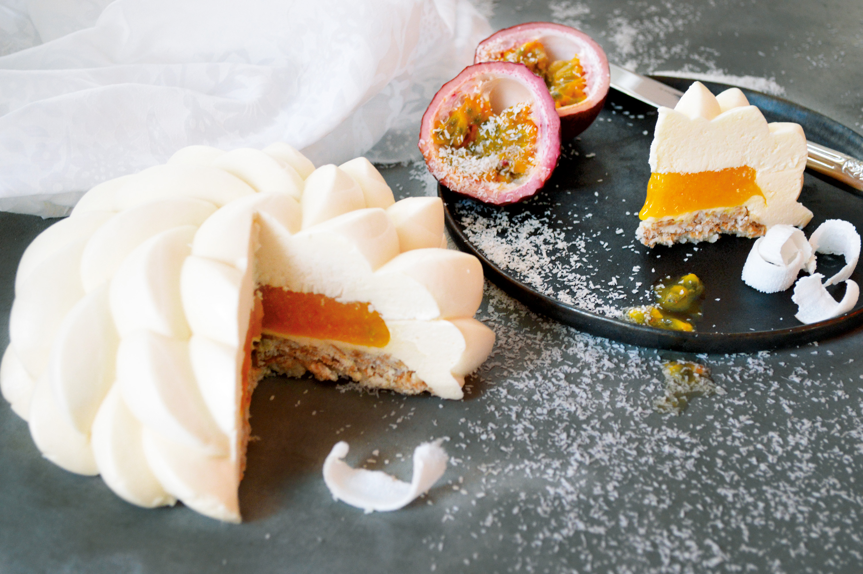 Recette de l'entremets coco mangue passion