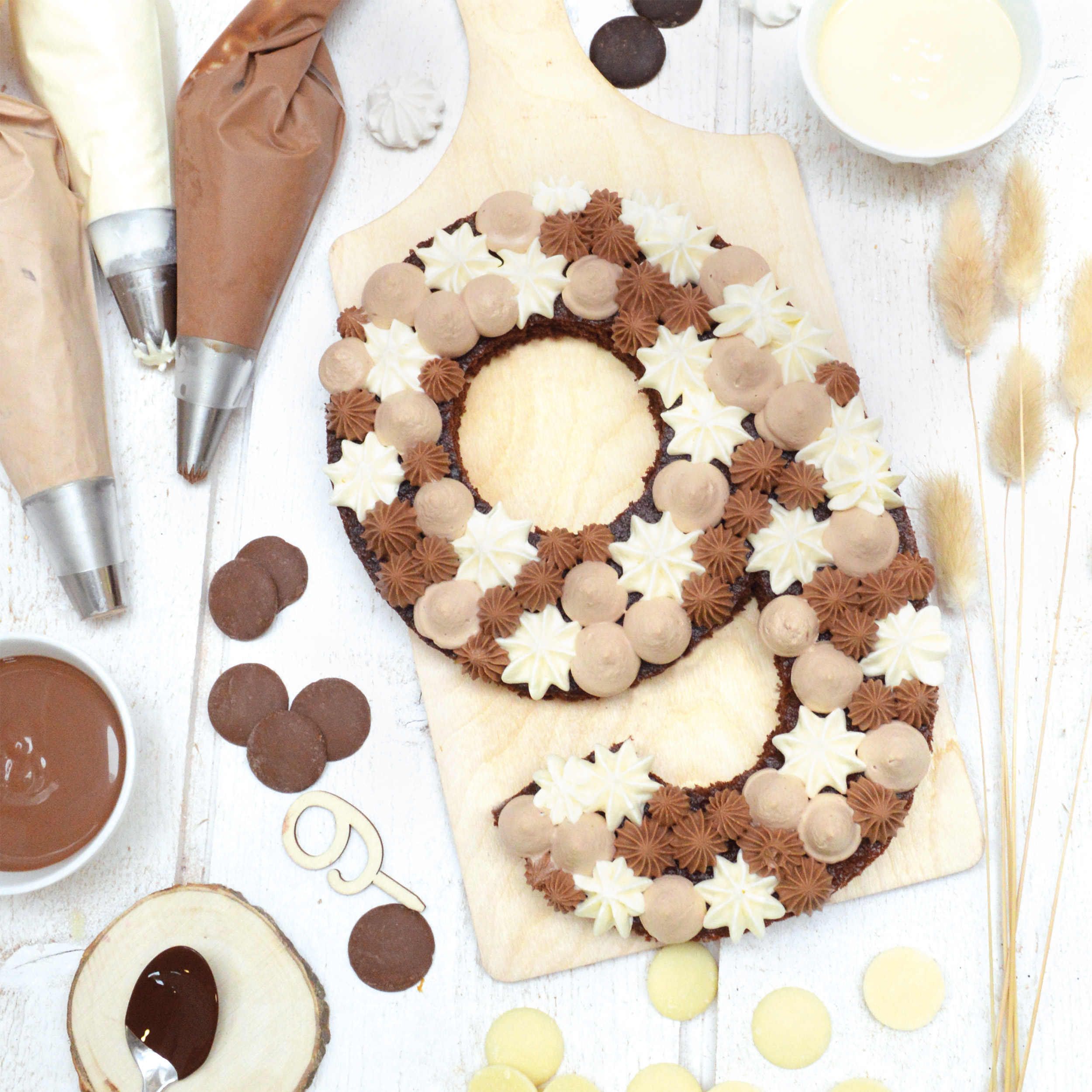 Number cake 3 chocolats - ScrapCooking.fr